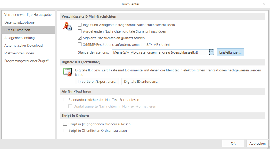 E-Mail Verschlüsselung mit A-Trust a.sign light » Verschlüsselt.IT